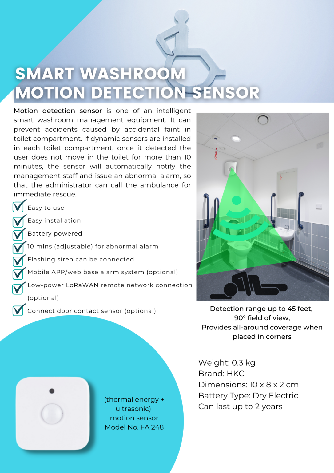 Motion Detection Sensor (Smart Washroom) – HKC Website