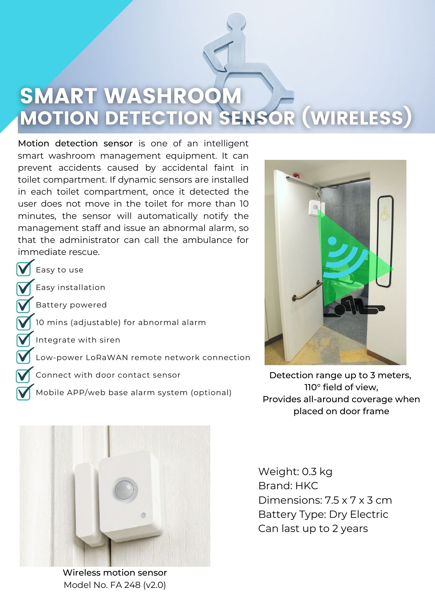 Motion Detection Sensor (Smart Washroom) – HKC Website Motion Detection Sensor (Smart Washroom) – HKC Website